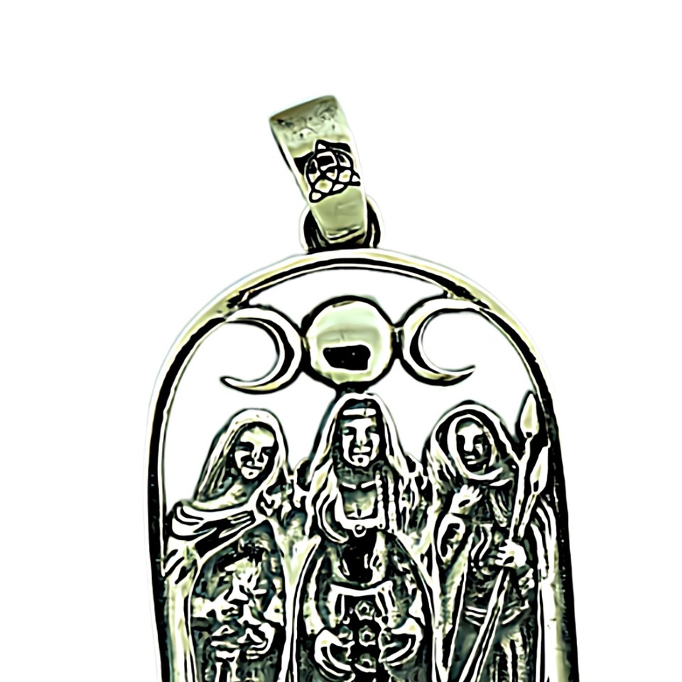 Peter Stone Silver Triple Goddess Wiccan Lunar Pendant | eBay