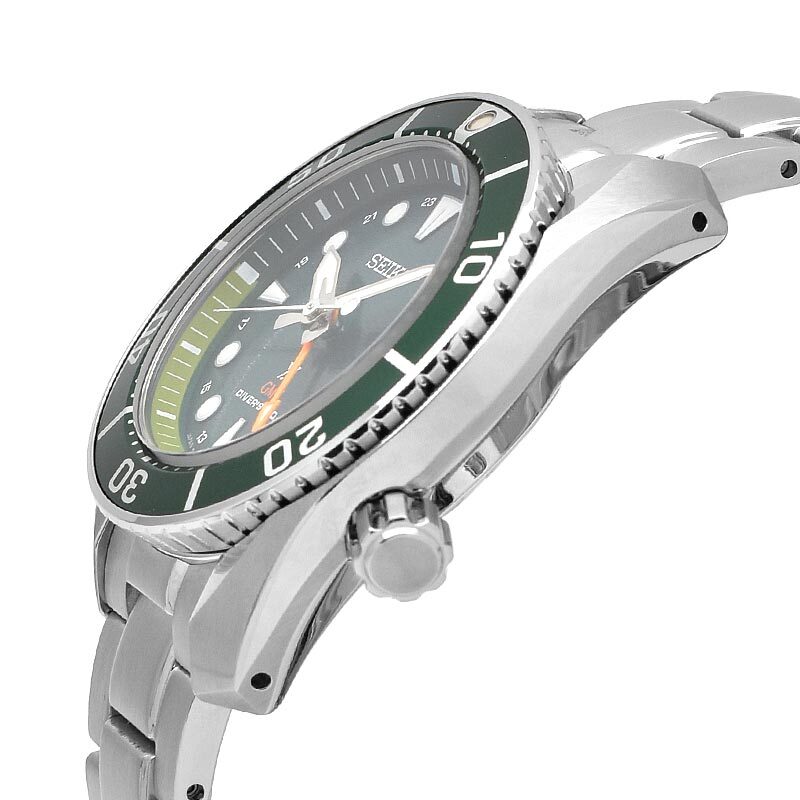 SEIKO PROSPEX SBPK001 GMT Solar Diver Scuba 200m Automatic Watch Green ...
