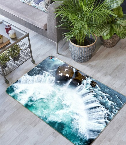 3D Fierce Waterfall ZHUA3466 Game Non Slip Rug Mat Photo Carpet Zoe | eBay