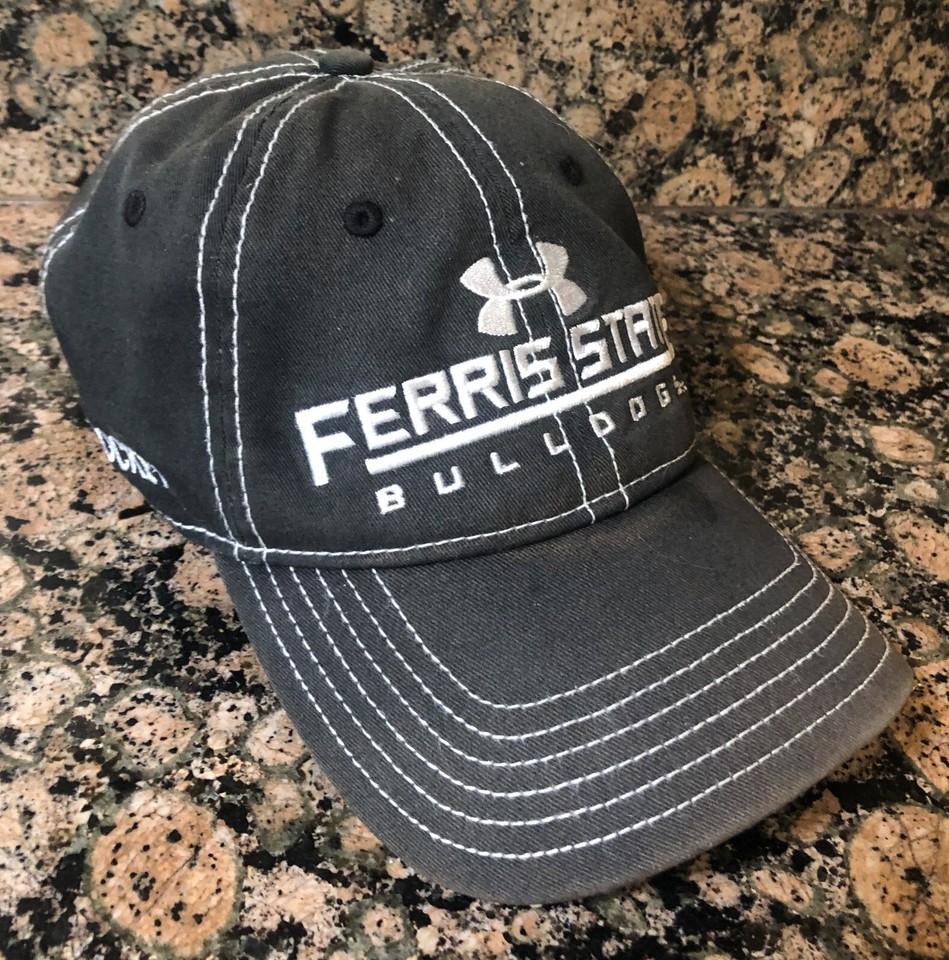 NCAA FERRIS STATE UNIVERSITY BULLDOGS HOCKEY HAT CAP BLACK OSFA UNDER ...