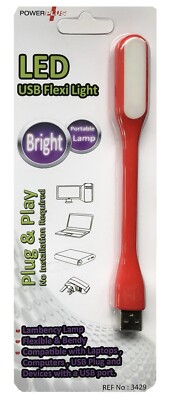 LED USB Flexi Light Bright Portable Lamp for Laptop and Tablet Red | eBay