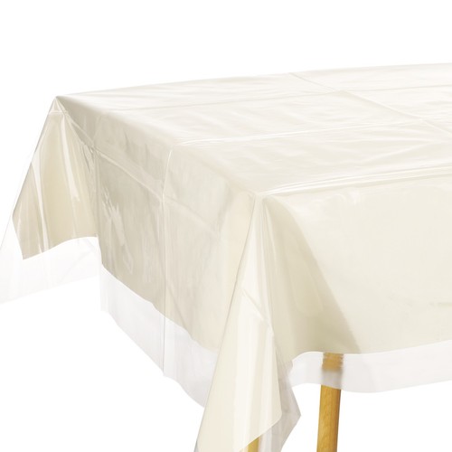 60x60 Inch Clear Plastic Tablecloth, Square Vinyl Table Cover Protector ...