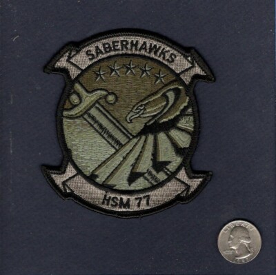 Original HSM-77 SABERHAWKS US Navy MH-60 Helicopter Subdued Squadron ...