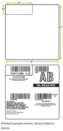 Digi-Trax Four Quadrant Blank Label 4"x4" Isbt-44-z3-kt - 3800 Labels ...