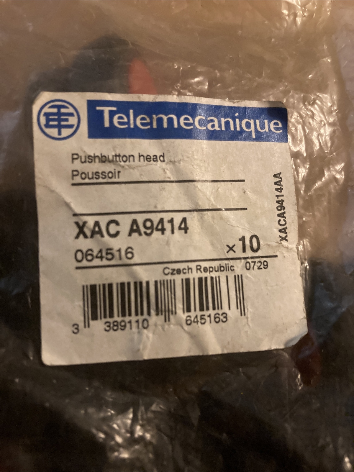 (10) NEW XACA9414 TELEMECANIQUE XAC-A9414 pack of 10! NOS. Red booted ...