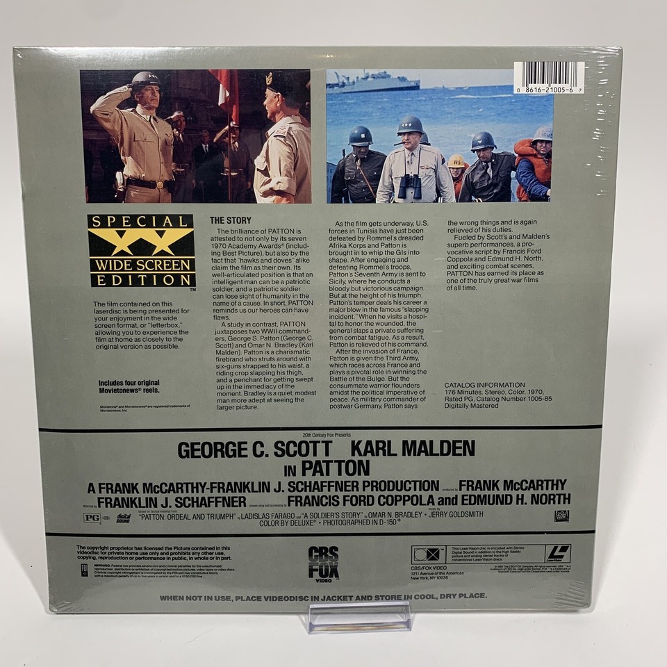Patton (Laserdisc) Widescreen Edition, George C. Scott, WWII ...
