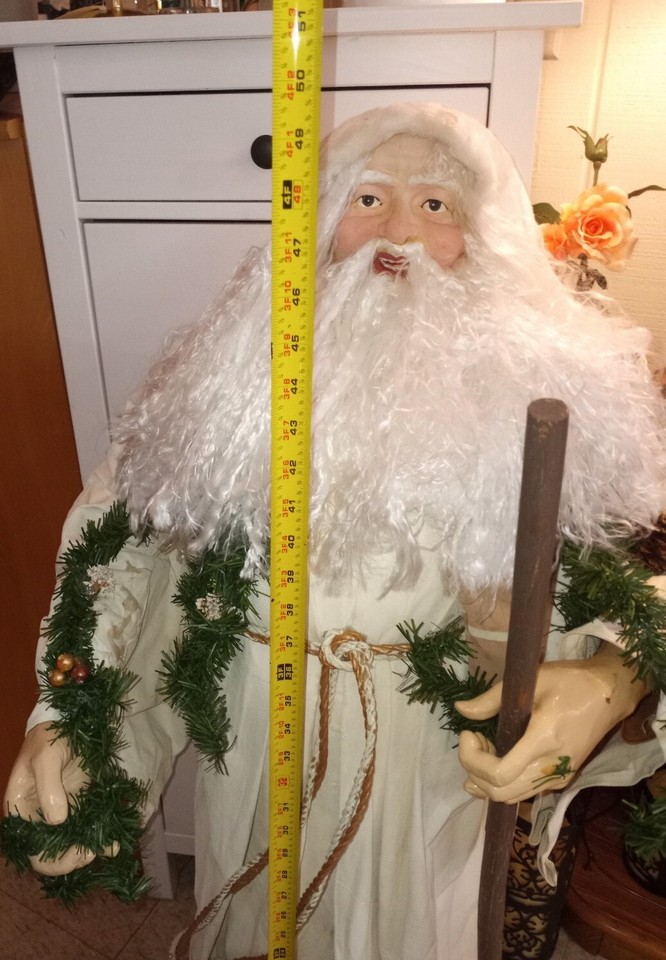 Vintage Life Size 4ft Store Display Mache Santa Clause Christmas ...