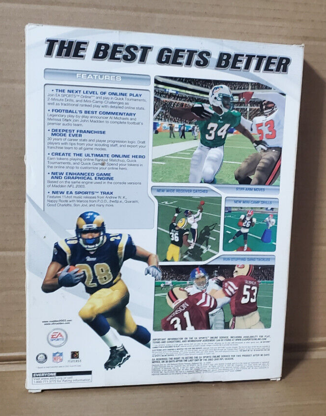 EA Sports Madden NFL 2003 PC CD-ROM Software Original Box SEALED | eBay