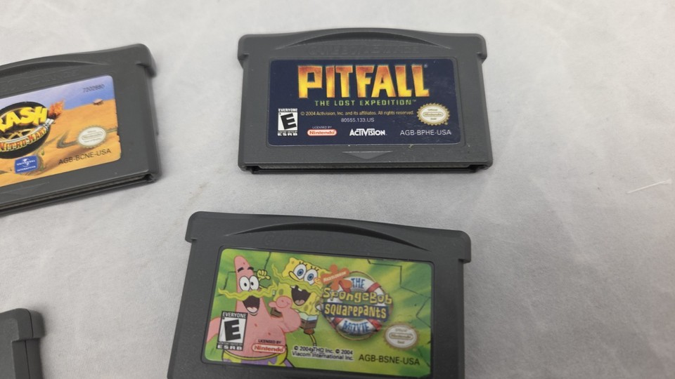 Nintendo Gameboy Lot Advance, Mario,Pacman,Tony Hawk, Spongebob, Crash ...