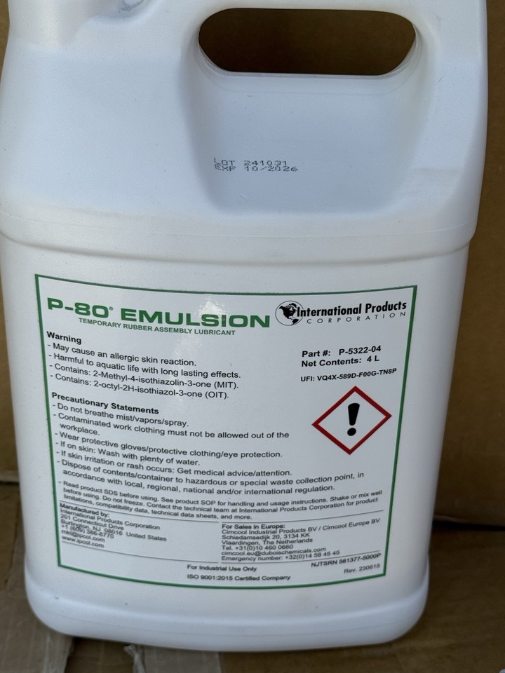 P-80® EMULSION Fluid International Products Corp. # P-5322-04 / 4 ...