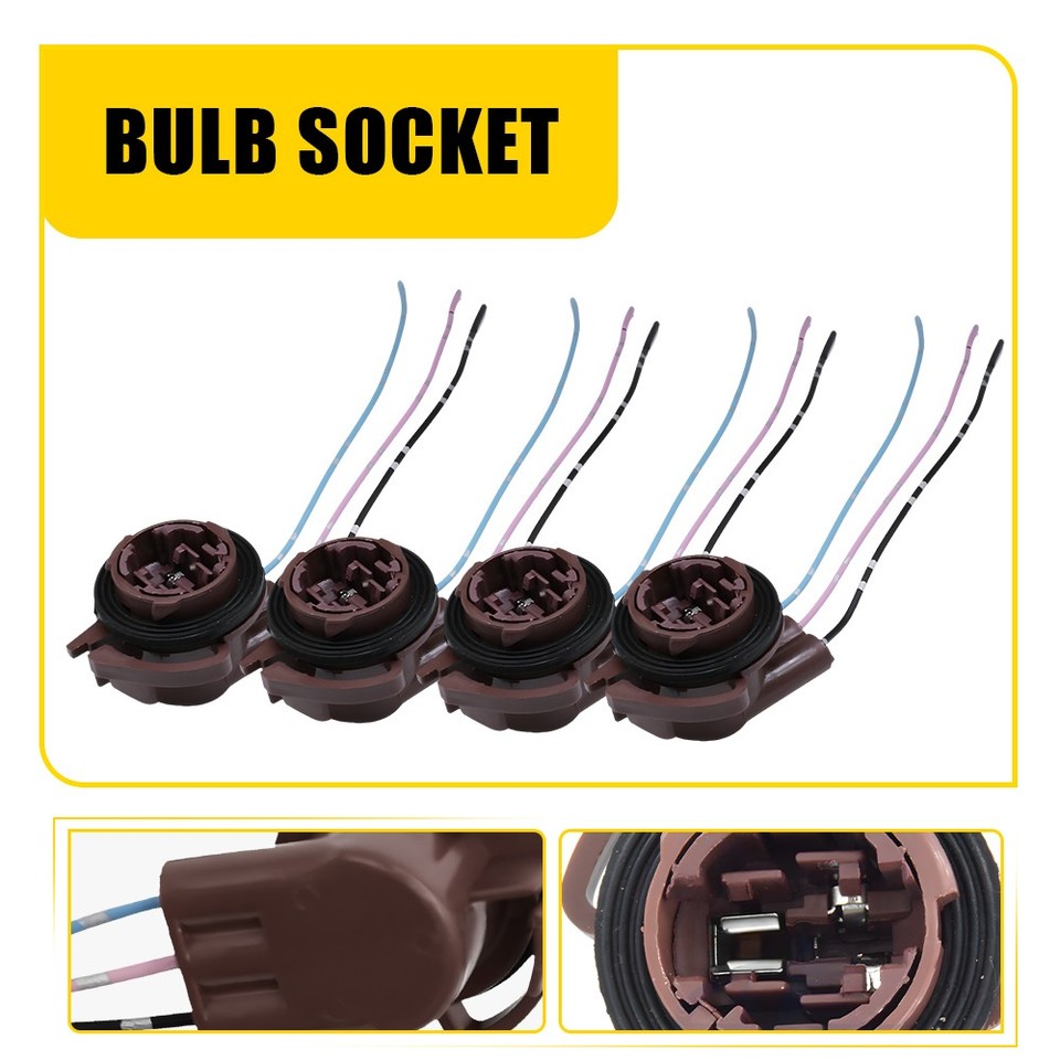 4x 3156 3157 Bulb Sockets Brake Turn Signal Light Harness Wire Plug ...