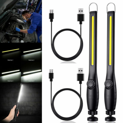 2PCS COB LED Work Light Rechargeable Car Garage Mechanic Torch ...