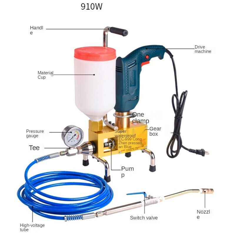 910W Epoxy Injection Pump Epoxy / Polyurethane Foam Grouting Machine 1 ...