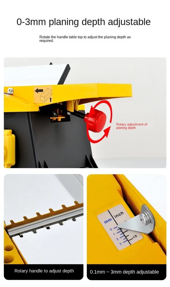 Multifunctional Flat Planer Woodworking Electric Planer Benchtop Power ...