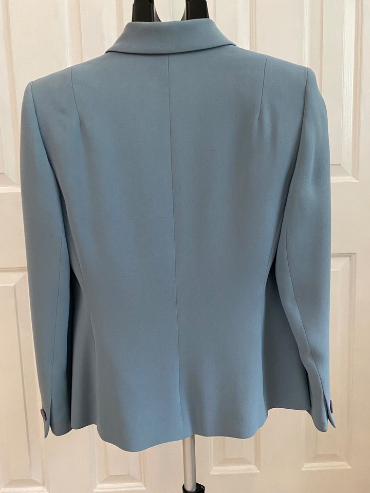 Ann Klein Baby Blue Silk Crepe Jacket (P2) | eBay