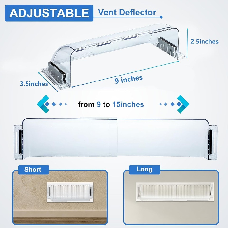 Heat Register Deflector Air Duct 15 In Adjustable Wall Floor Vent Cover ...
