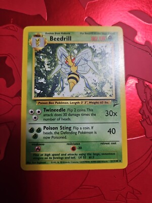 Pokemon Card - Beedrill Base Set 2 21/130 Rare | eBay