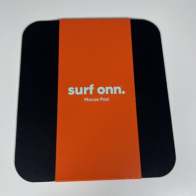 Surf Onn Basic Black Mouse Pad New 8.5” X 7.7” Non Skid Rubber Backing ...