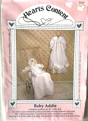 Hearts Content Pattern #HC007 Baby Addie Christening Dress Newborn & 23 ...