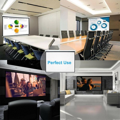100" Pull Down Projector Screen Meeting Room Home Theater HD Projection ...