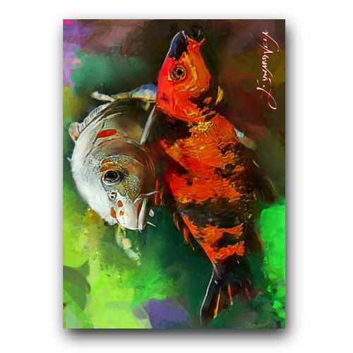 Koi Fish Art Card Limited 8/50 Edward Vela Signed (Animals Ocean) | eBay