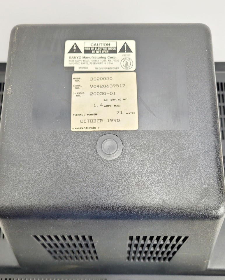 Sanyo DS20030 20" CRT TV Cabinet Replacement Back | eBay