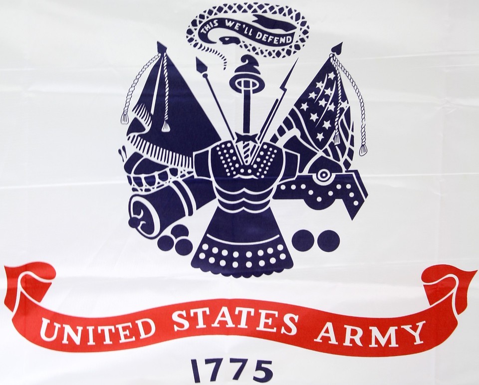 2'x3' U.S. Army Flag White background, Blue Army Logo, Red Scroll | eBay