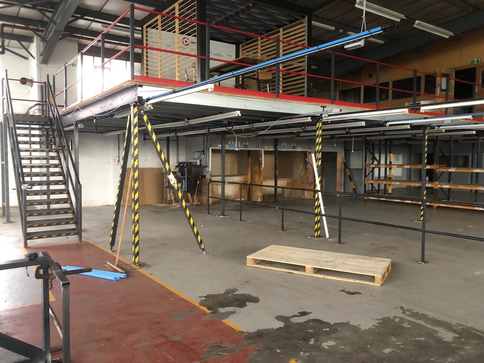8m x 12m Used Mezzanine Floor Purlins Cleats RSJ Columns Self Storage ...