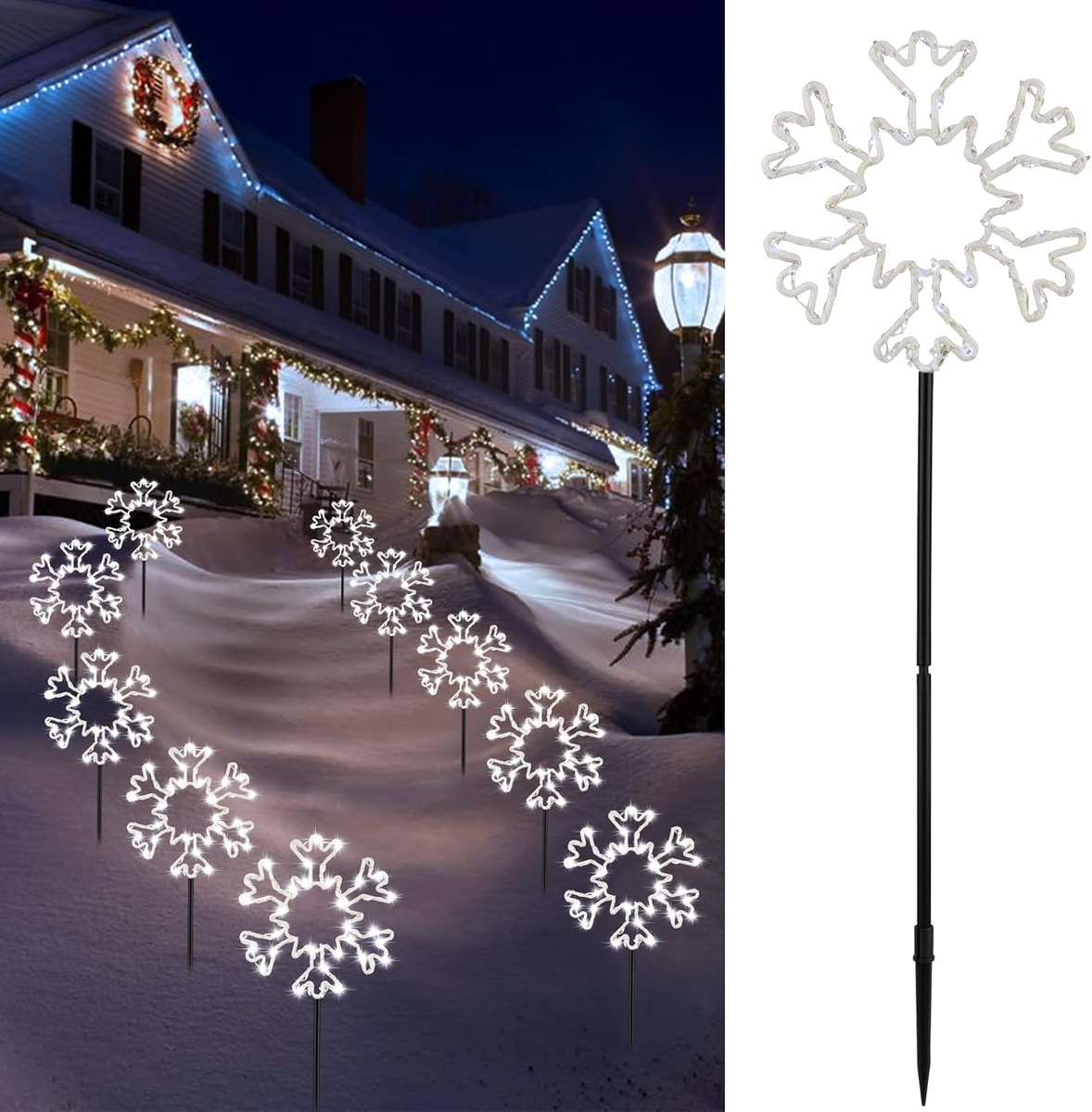 Large Christmas Pathway Marker Lights 2 Pack Outdoor Christmas