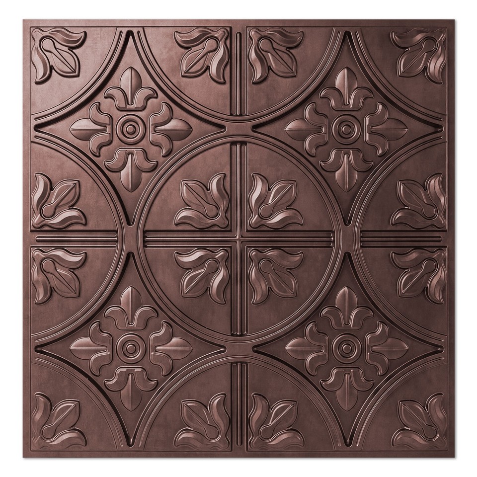 Art3d 2x2 ft. PVC Ceiling Tile in Antique Copper,Fancy Classic Style,12 ...