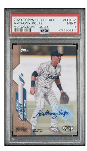 2020 PSA9 Topps Pro Debut Anthony Volpe Gold Autograph 42/50 Yankees | eBay