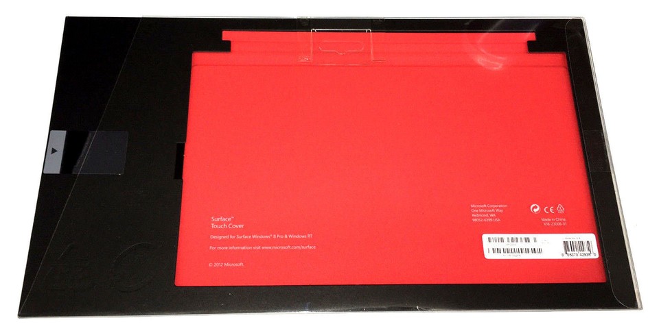 Microsoft Touch Cover Keyboard Red for Surface RT, Pro, RT 2, Pro 2 ...