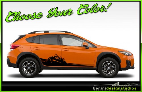 Mountain Range Graphics Stripes Decals - Fits Subaru Crosstrek 2011 ...