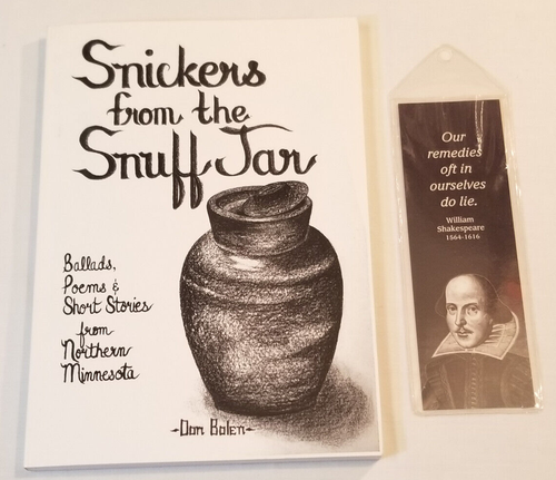 SNICKERS FROM THE SNUFF JAR (Minnesota poems, tales) & Shakespeare ...