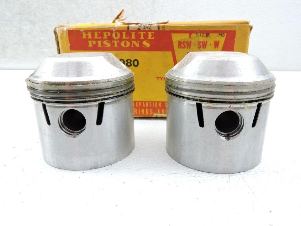 NOS Hepolite STD Pistons & Rings 9:1 Compression Triumph 650 T120R TR6R ...