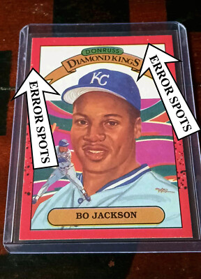 1990 DONRUSS BO JACKSON DIAMOND KINGS #1 RARE ERROR TOP BORDER SPOTS 1 OF A KIND | eBay