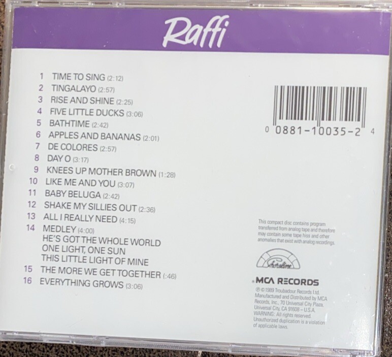 Raffi in Concert with the Rise & Shine Band by Raffi - 16 Songs- NEW CD ...