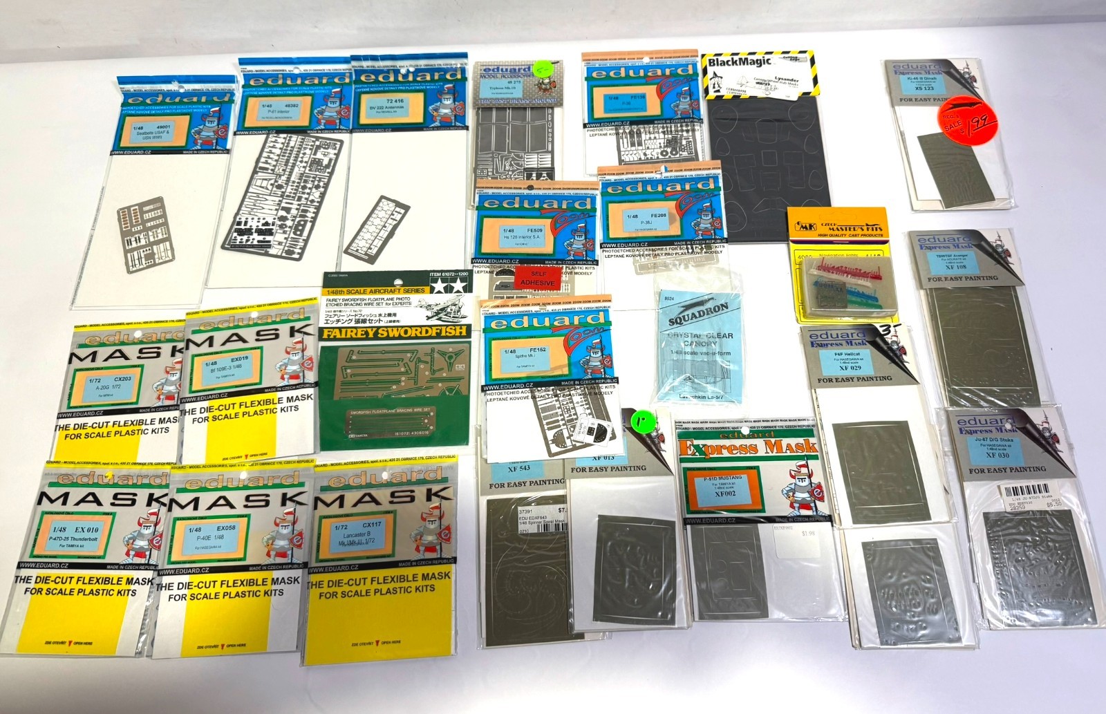 Lot 1/48 & 1/72 Aircraft Model Photo-Etch & Mask Sets Eduard / Squadron ...