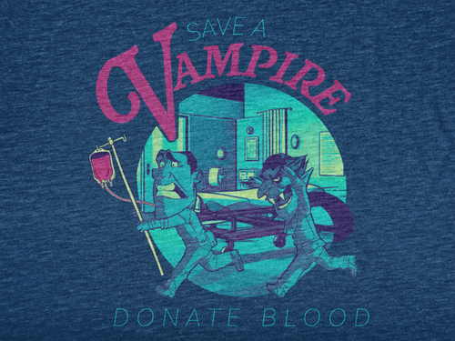 Save a Vampire donate blood tshirt t-shirt hellsing Dracula parody ...