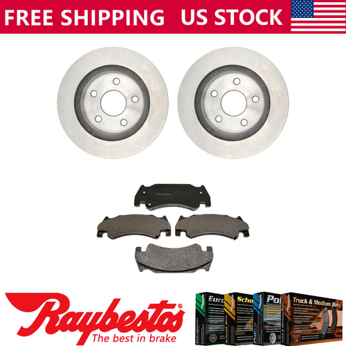 Front Brake Rotors + Metallic Brake Pads & Hardware For 2005 Dodge Ram ...