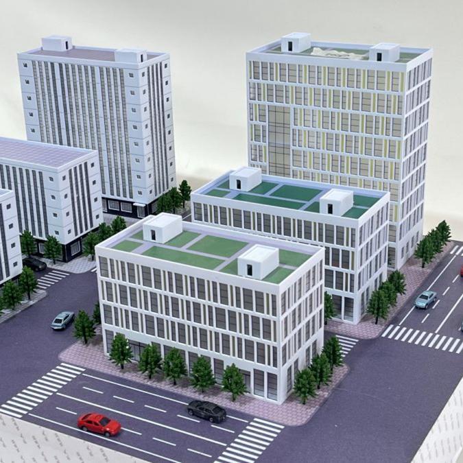 1/200 Scale Diorama Building Model City Street View Scene Display ...