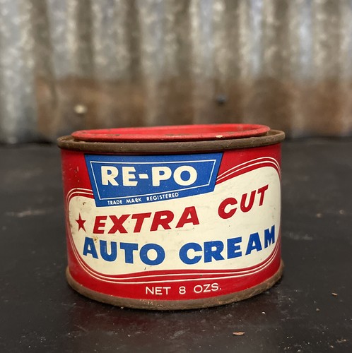 Re-po Auto Cream Polish Tin Old Advertising Petrol Auto Collector ...
