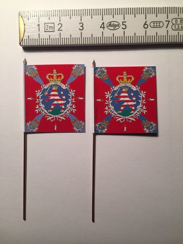 1240) 2x 28mm Hessian Hessen AWI Flags Leib&Kompaniefahne Regiment ...