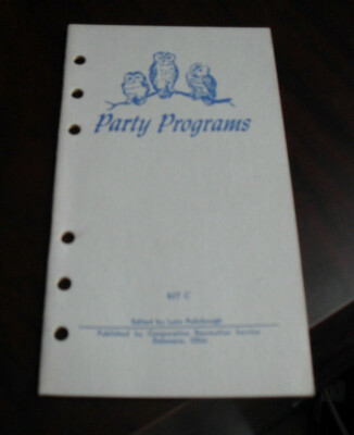 Vintage 1937 Booklet Party Programs Planning and Themes | eBay