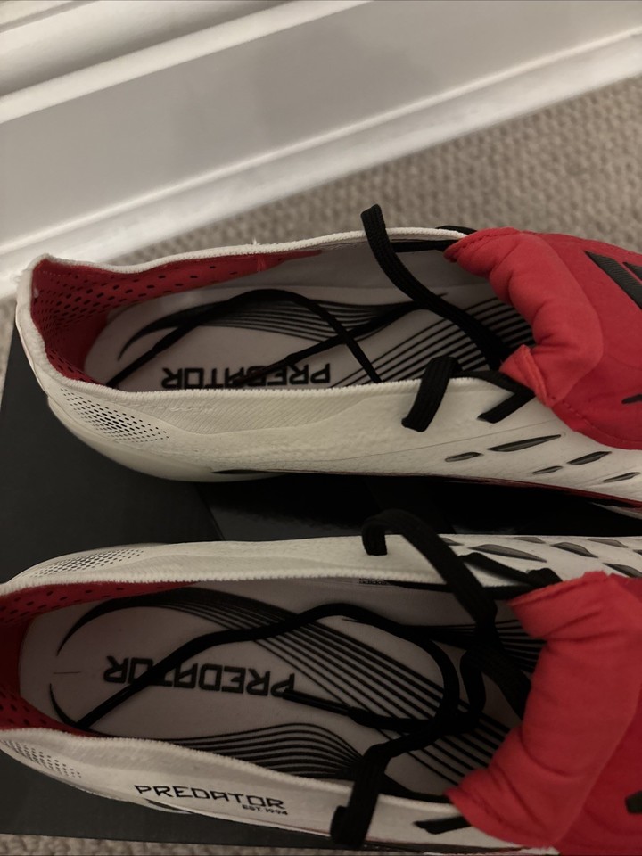Adidas Predator Ruby Red/White Football Boots Size Uk9 BRAND NEW never ...