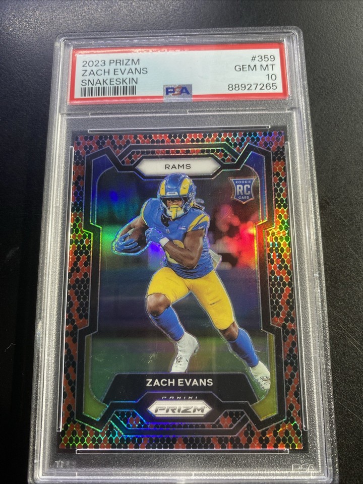 2023 prism Zach Evans snake skin Rookie Rams Psa 10 Pop 6 Ssp Case Hit ...