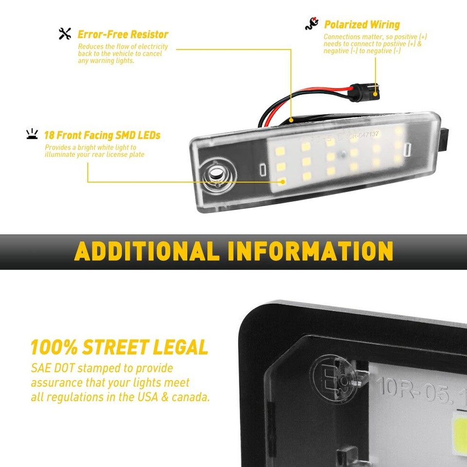 AUXITO License LED Replacement Plate Light For Lamp Toyota Highlander ...
