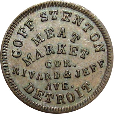 1863 Detroit Michigan Civil War Token Goff Stenton Meat Market R5 | eBay