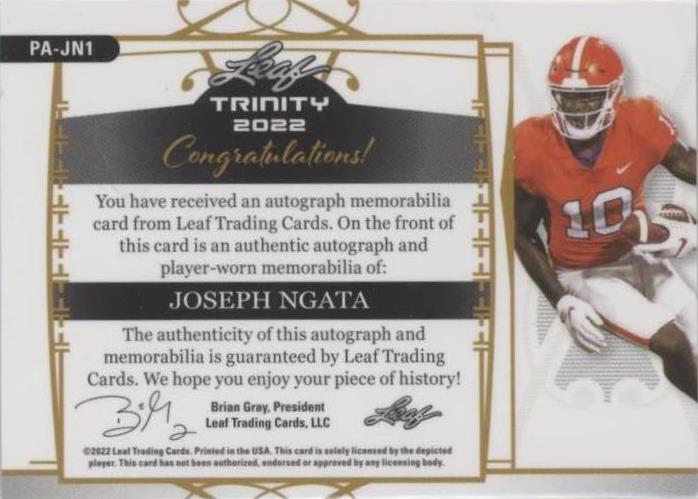 2022 Leaf Trinity Joseph Ngata #PA-JN1 for sale | eBay