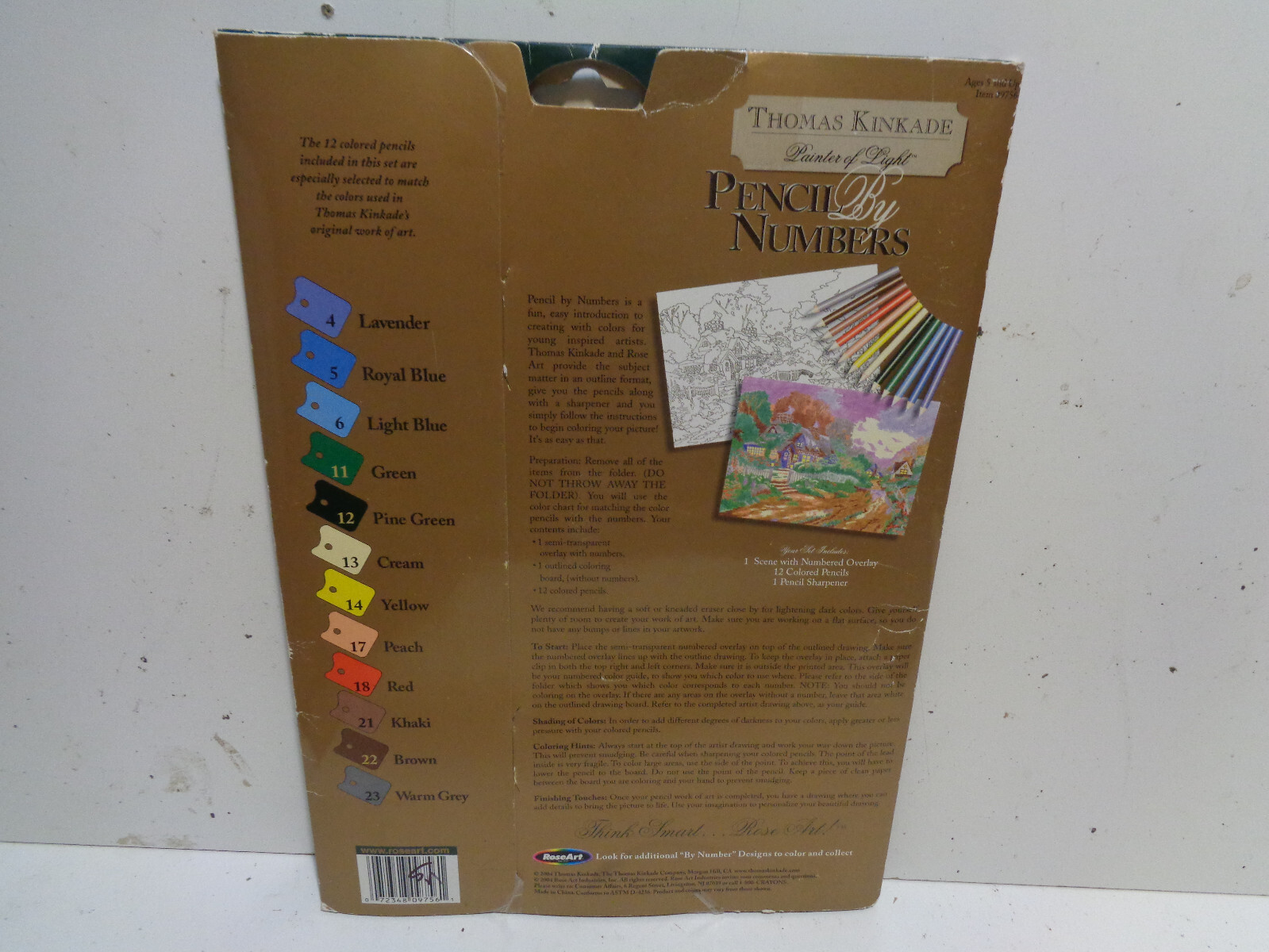 Thomas Kinkade Pencil by Numbers Teacup Cottage RoseArt for sale online ...